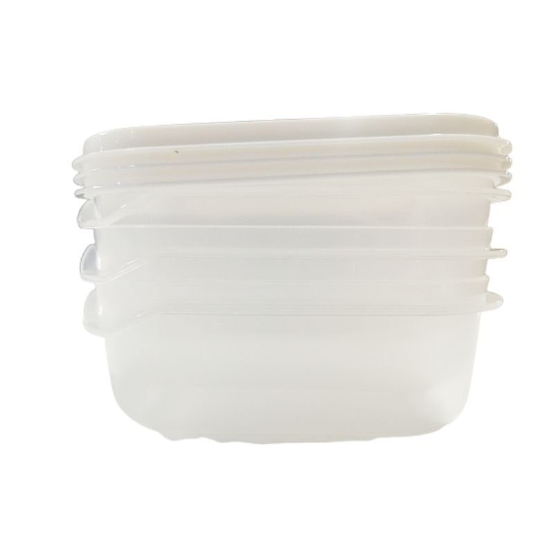 Contenedor de Plastico 650Ml 3 Pzas Mediano Blanco