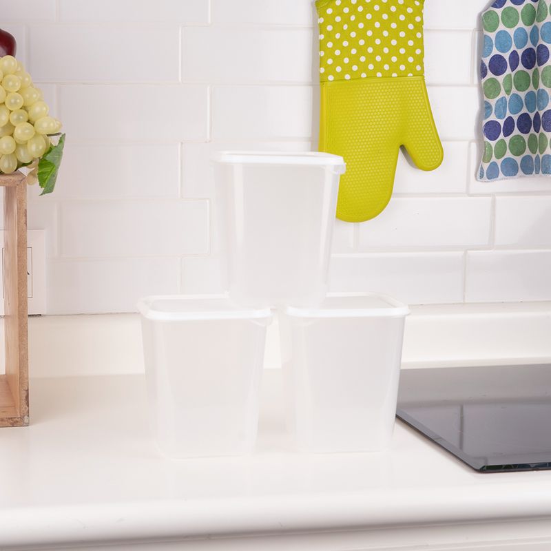 Contenedor de Plástico 3 Pzas 1800ML Grande Blanco