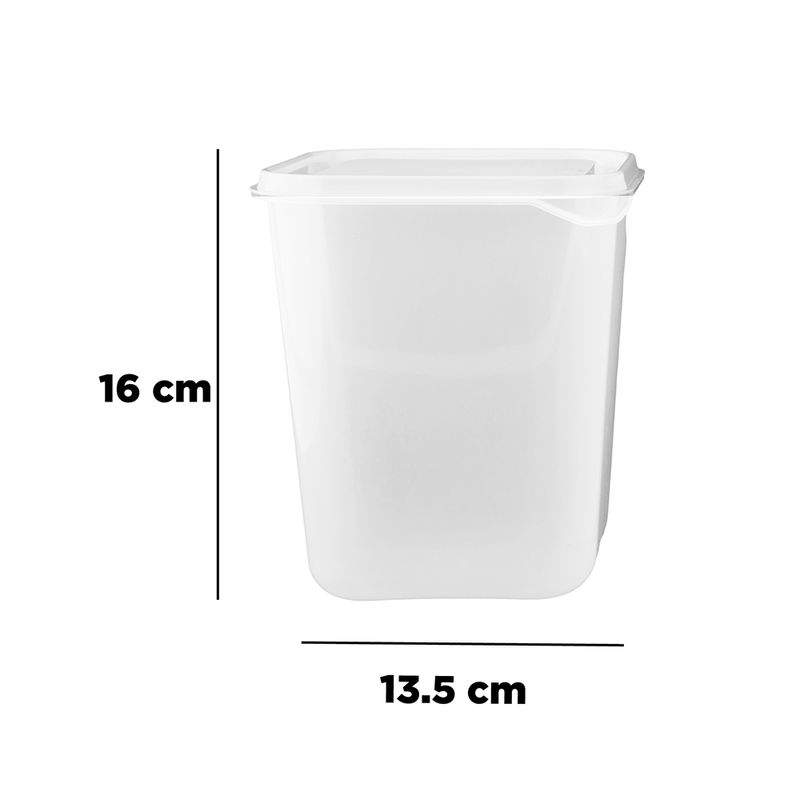 Contenedor de Plástico 3 Pzas 1800ML Grande Blanco