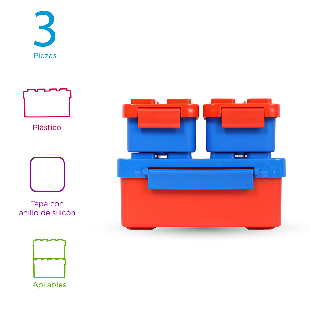 Contenedor Bento Building Blocks Series 3 Pzas