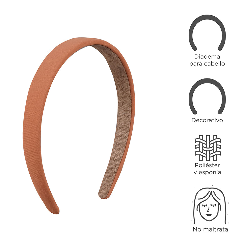 Balaca para Cabello de Tela Color Café