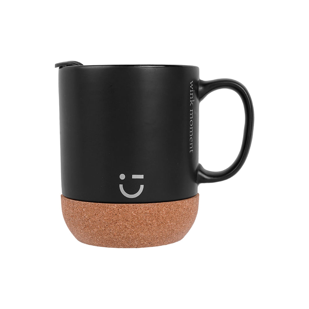 Taza de Ceramica de Moda con Tapa Negro - Miniso