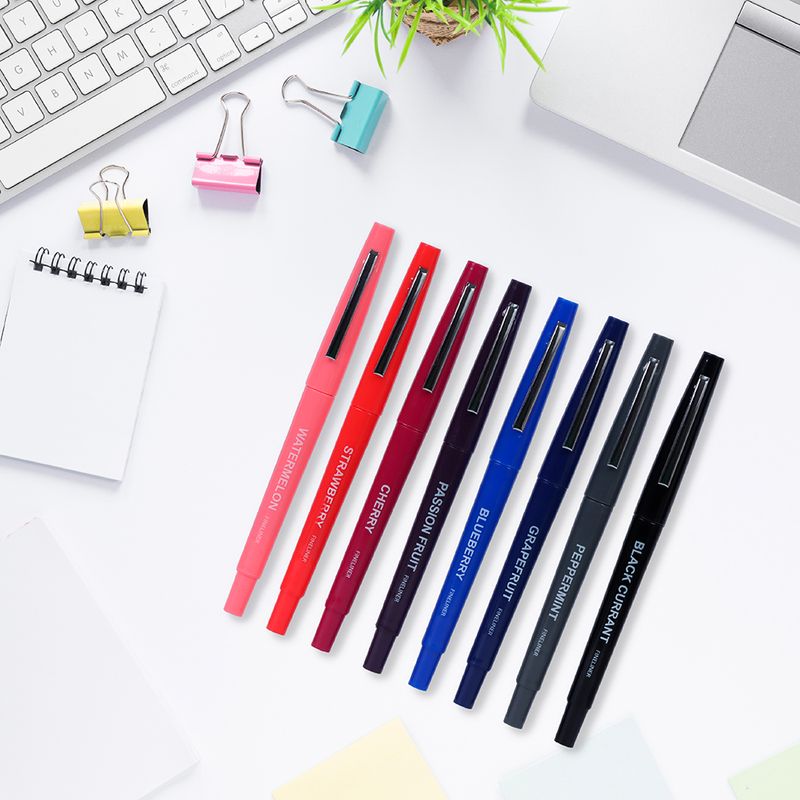 Set De Marcadores Punta Fina Multicolor 8 Piezas 0.4 Mm Colores Basicos