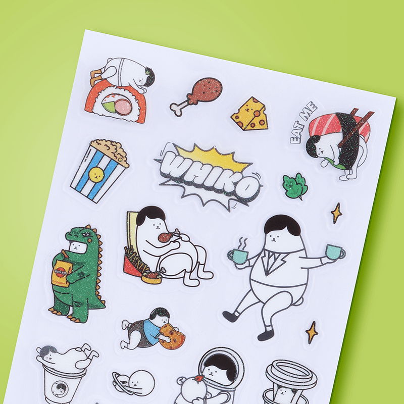 Stickers Serie Whiko de Colores Alimentos Miniso