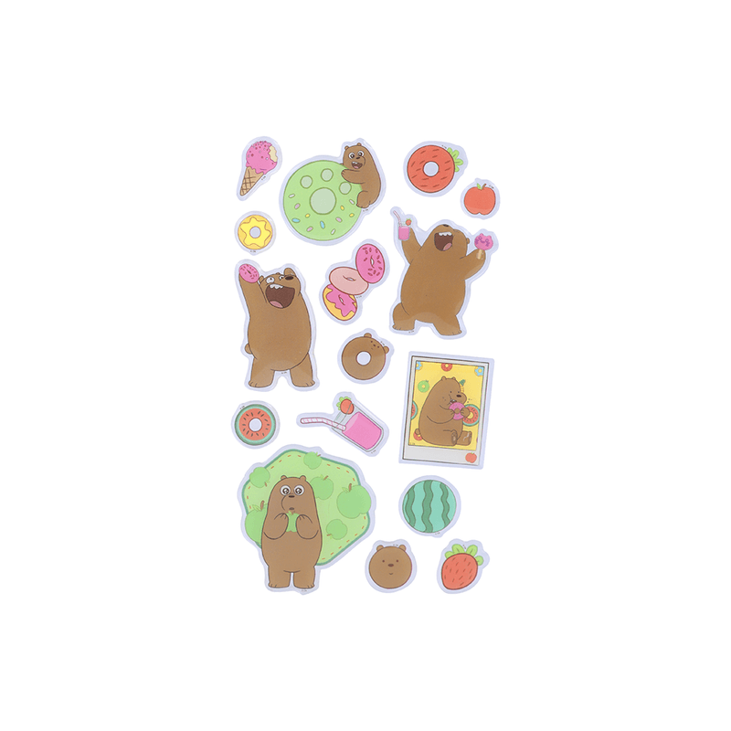 Plantilla de Stickers Serie We Bare Bears Pardo