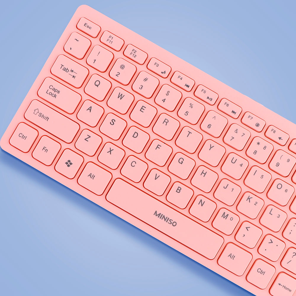Mini Teclado con Cable Portatil Rosa - Miniso