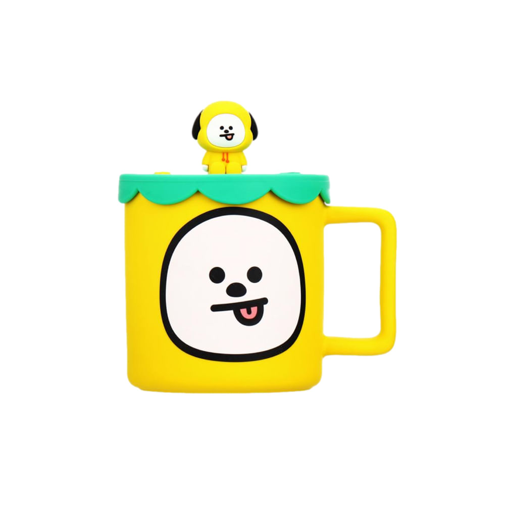 Taza Ceramica con Tapa de Silicona 425Ml Chimmy Colección BT21