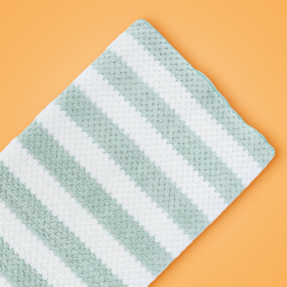 Toalla de Manos en Microfibra Rayas Azul Claro - Miniso