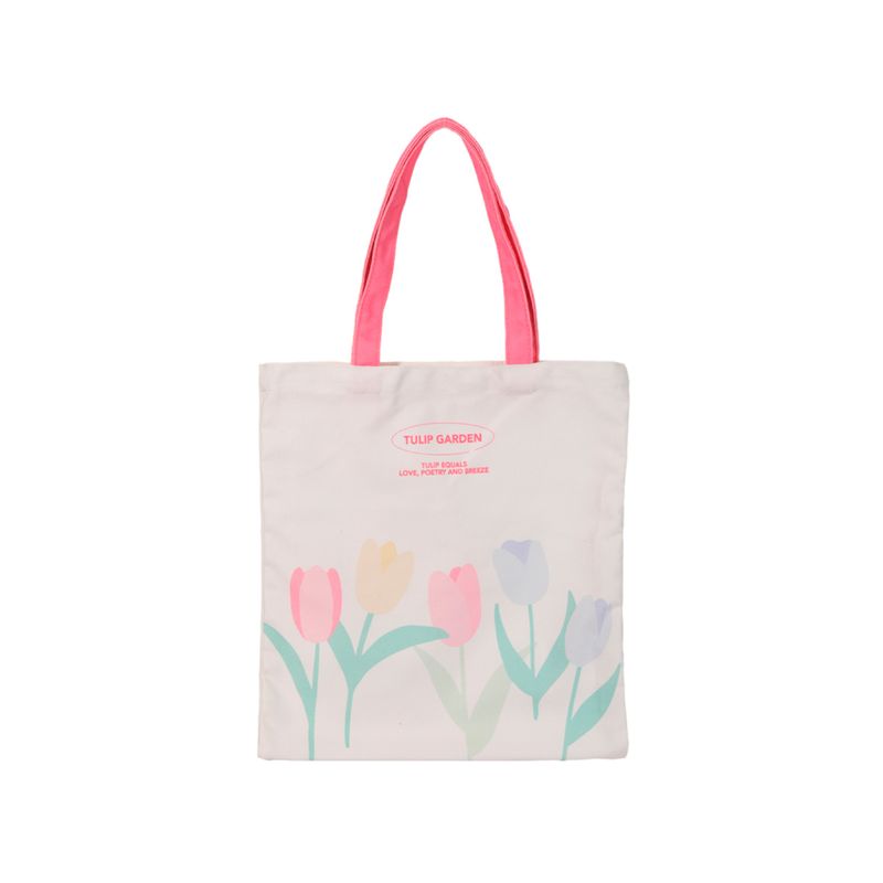Bolso de Compras Miniso Coleccion Tulip Garden Rosa
