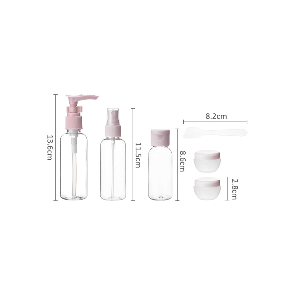 Set de Botellas de Viaje 5 Pzas Gris Claro