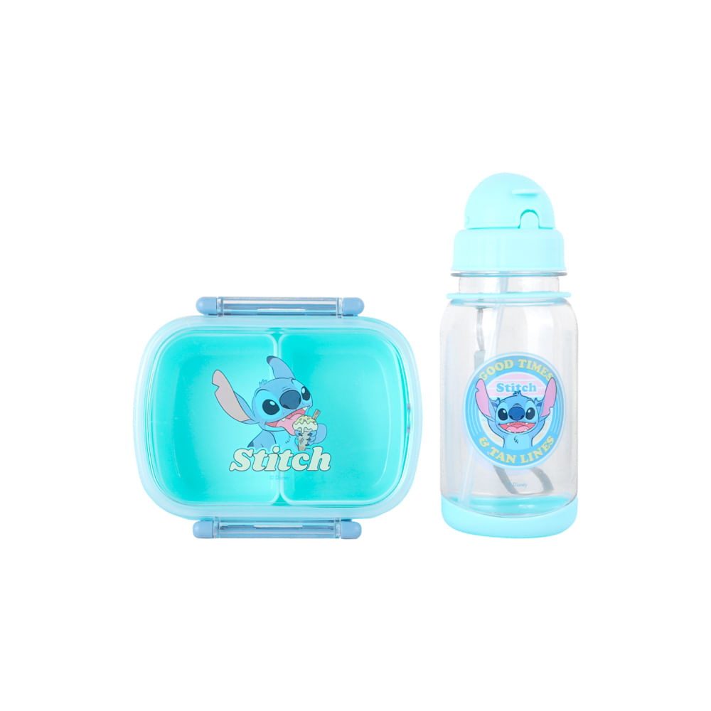 Juego de Tupper y Botella de Agua Serie Disney Stitch - Miniso