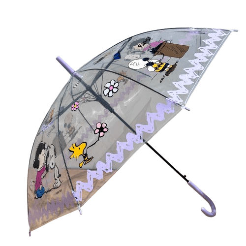 Sombrilla de Mango Largo Serie Snoopy Colorful Transparente