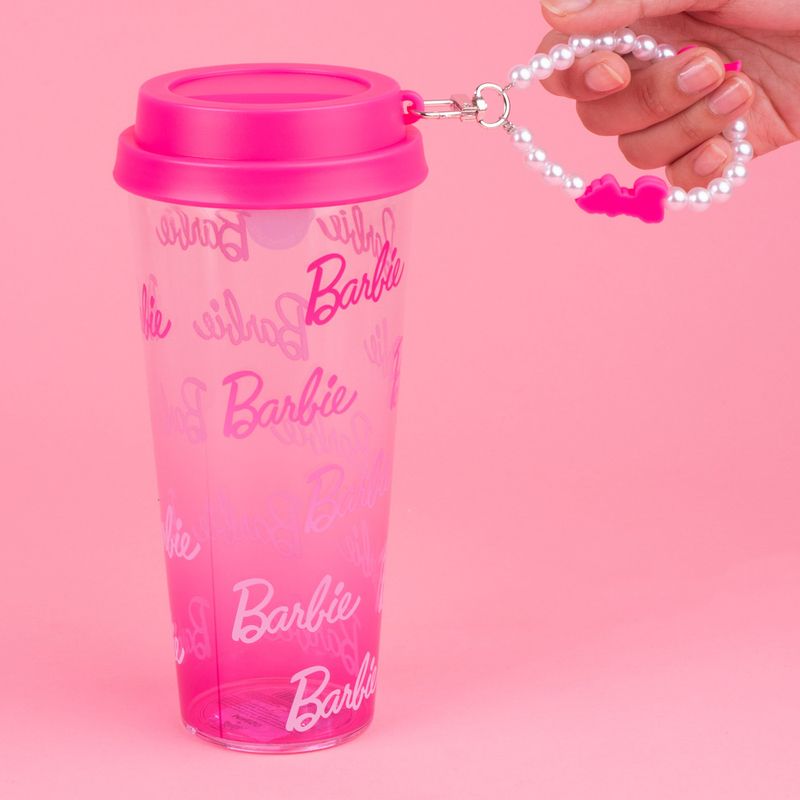 Vaso 640Ml Serie Barbie con Asa de Cuentas - Miniso